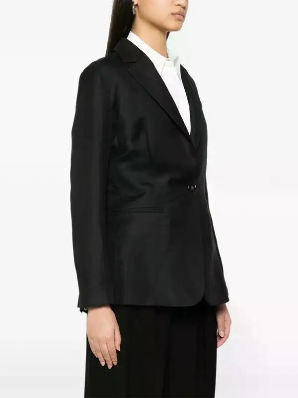 PT TORINO Lidia Single-breasted Wool Blazer - Black