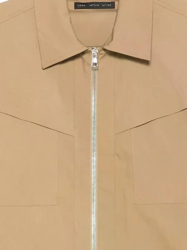 LOW BRAND Zip-up Patch-pocket Shirt
