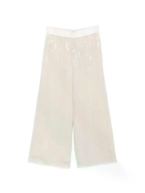 Peserico Sequin-embellished Wide-leg Pants