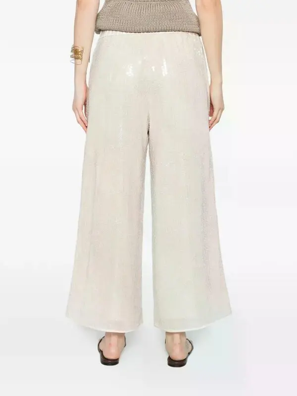 Peserico Sequin-embellished Wide-leg Pants