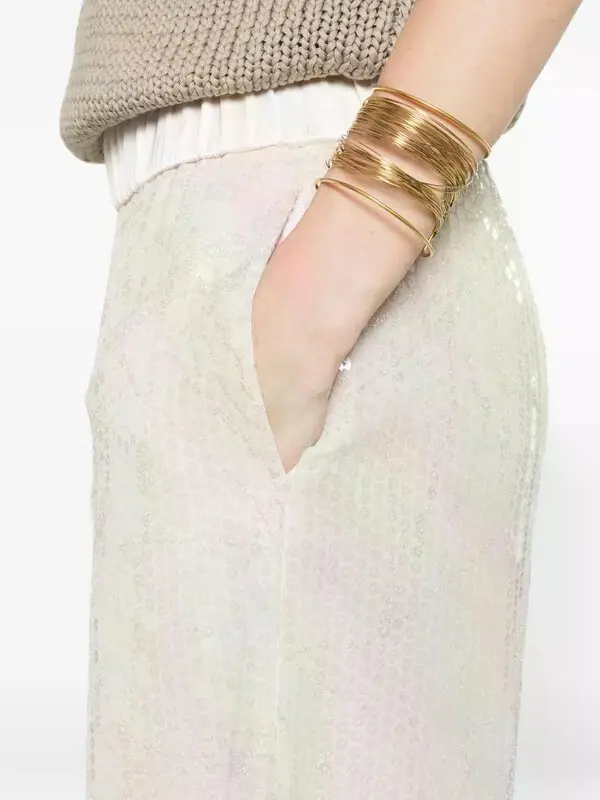 Peserico Sequin-embellished Wide-leg Pants