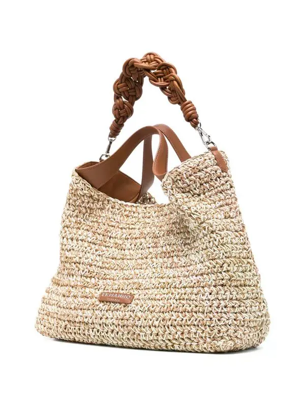 ERMANNO FIRENZE Anika Braided-handle Woven Tote Bag