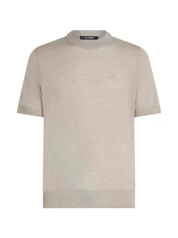 Karl Lagerfeld Logo-embroidered Merino T-shirt