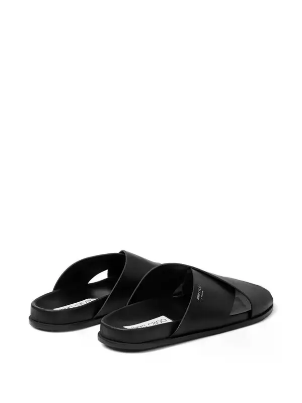 JIMMY CHOO Sol Crossover Strap Sandals - Black