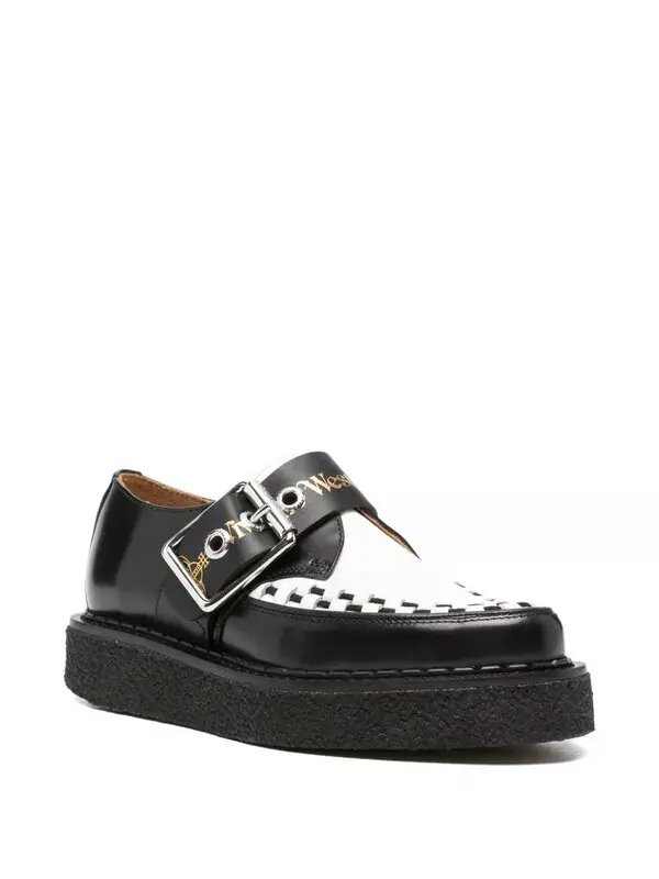 VIVIENNE WESTWOOD George Cox Pointed Toe Leather Monk Strap Shoes