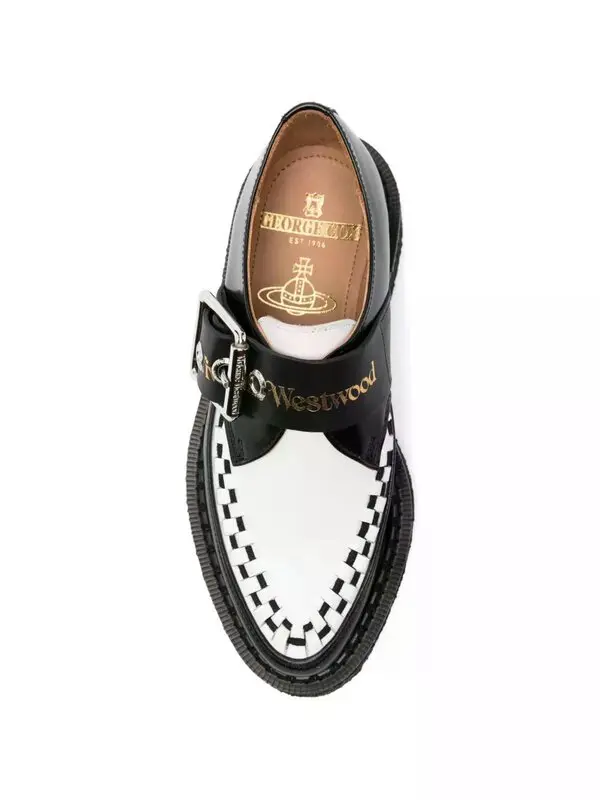 VIVIENNE WESTWOOD George Cox Pointed Toe Leather Monk Strap Shoes