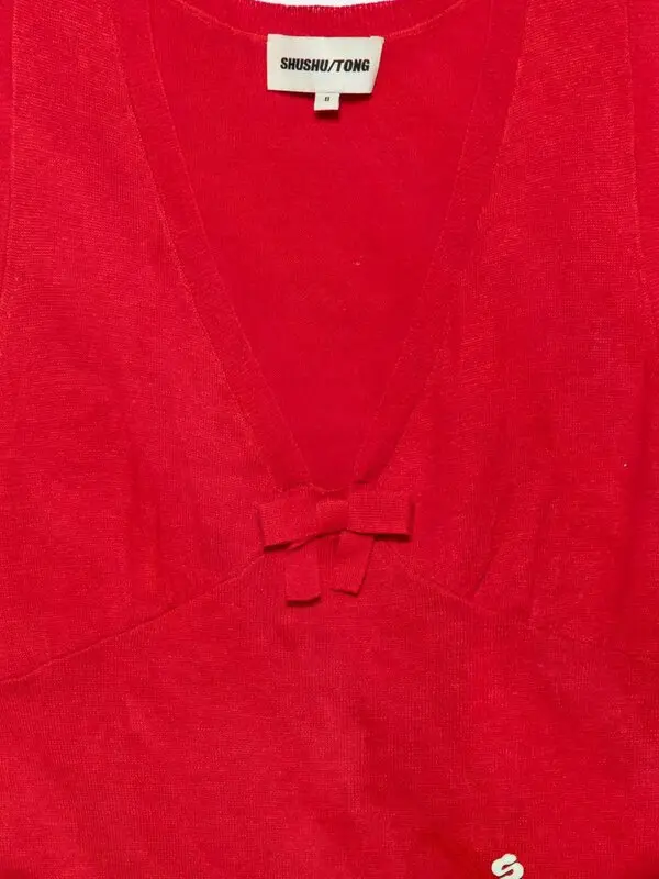 SHUSHU/TONG Bow-detail Knitted Top