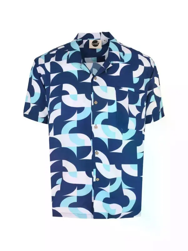 BOARDIES Baus Geometric-print Camp-collar Shirt