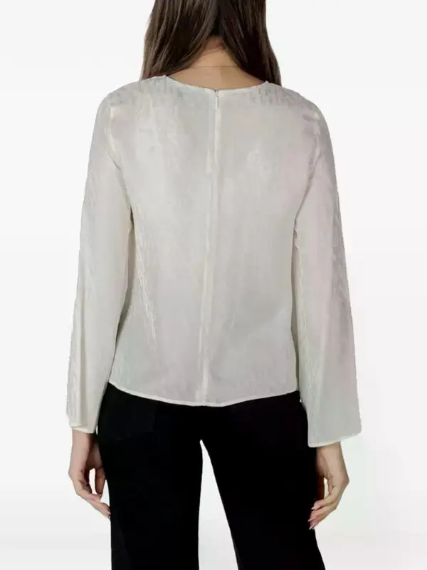 Armani Exchange Embossed-logo Blouse - Neutrals