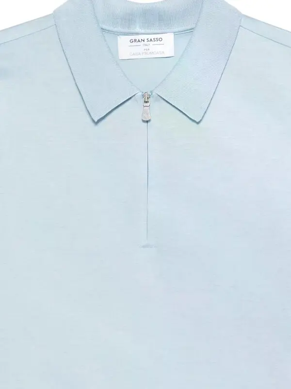 GRAN SASSO Zip-fastening Short-sleeve Polo Shirt - Blue