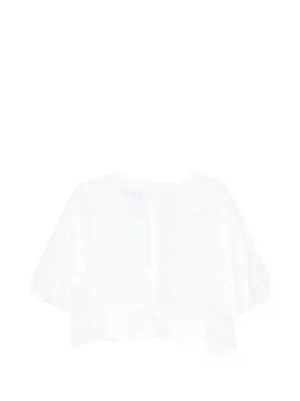 Emporio Armani Cropped Puff-sleeve Blouse - White