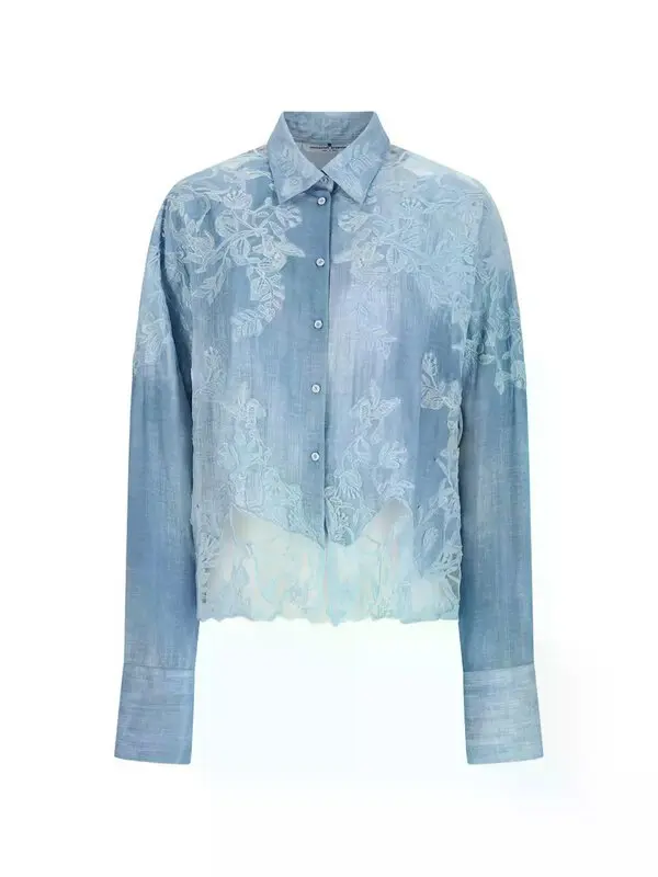 Ermanno Scervino Embroidered Lace-trim Shirt