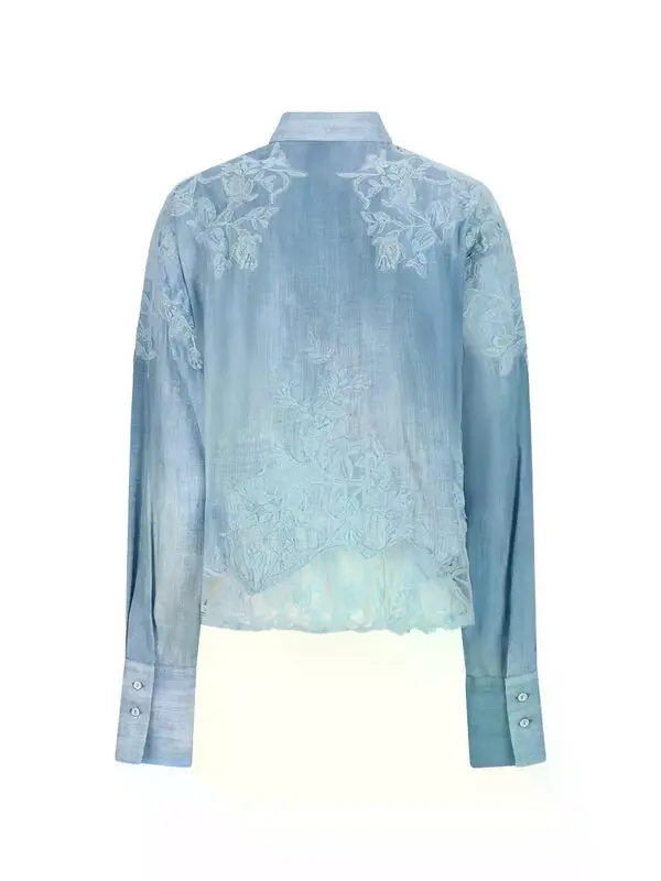 Ermanno Scervino Embroidered Lace-trim Shirt