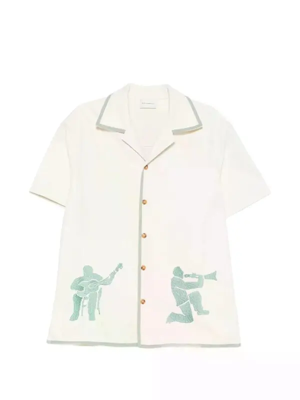Drole De Monsieur Embroidered Shirt - Neutrals