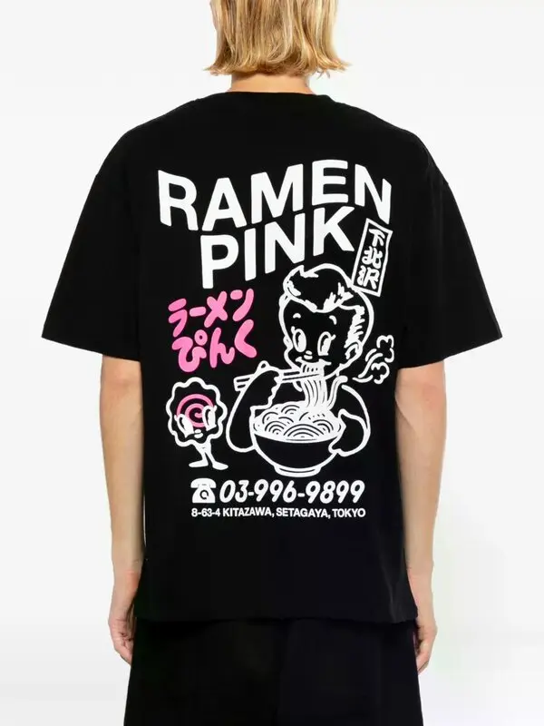 Edwin Ramen Pink T-shirt - Black