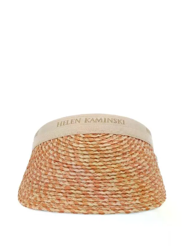 Helen Kaminski Woven Raffia Visor - Orange