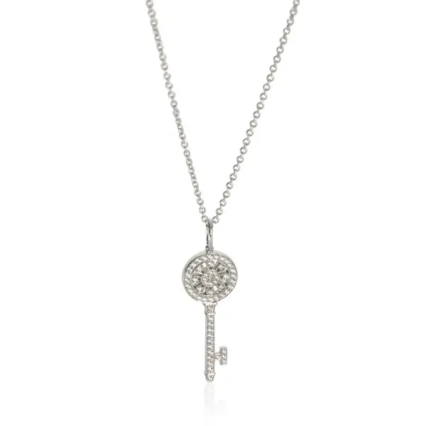 Tiffany & Co. Diamond Petals Key Pendant - Platinum