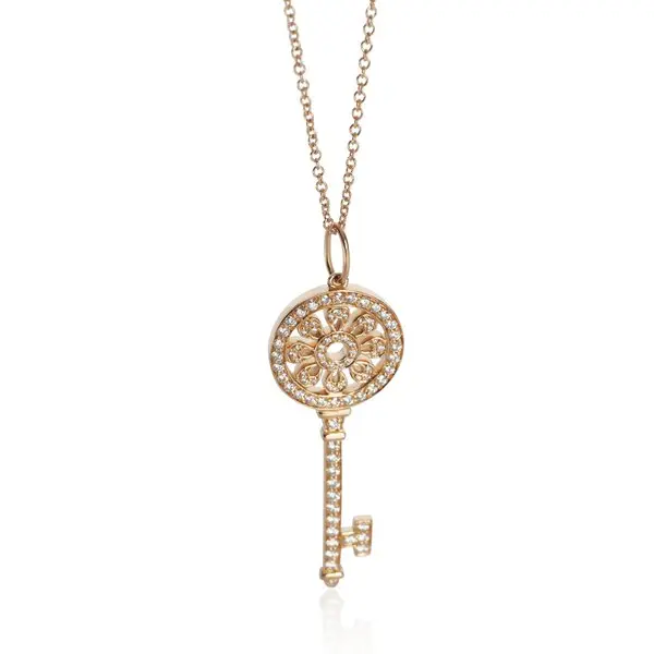 Tiffany & Co. Rose Gold Diamond Petals Key Pendant - Rose_gold