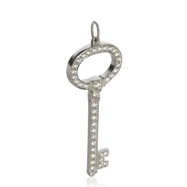 Tiffany & Co. Diamond Oval Key Pendant - Platinum