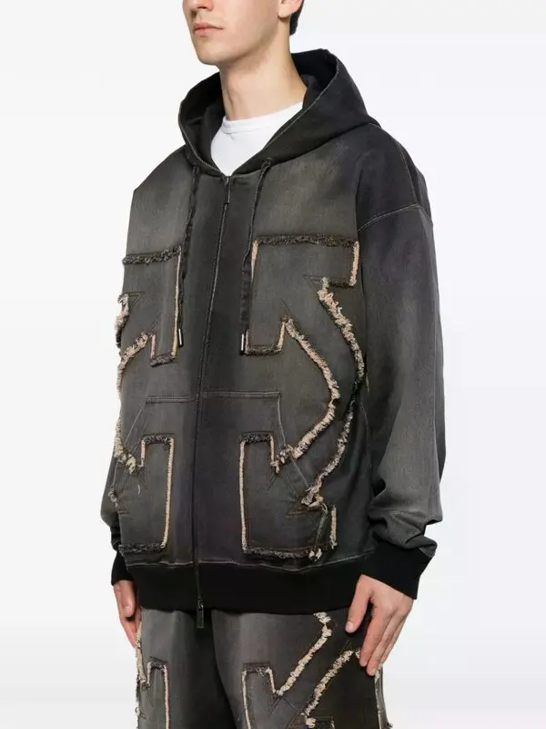 Off-White Arrows Patchwork Zip-up Hoodie