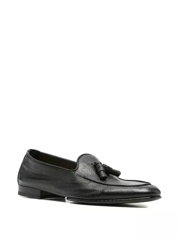 DOUCAL'S Tassel-detail Grained-leather Loafers