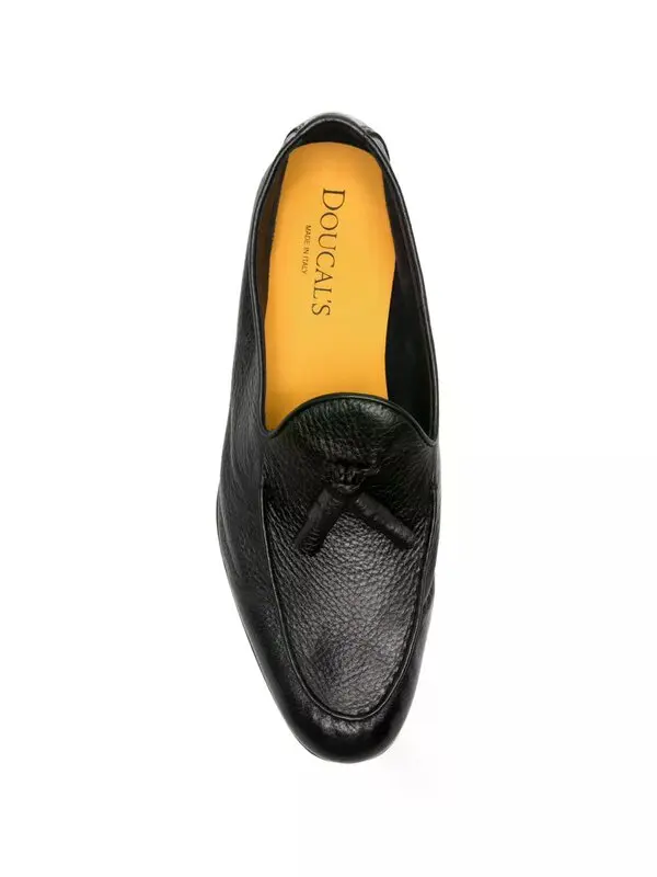 DOUCAL'S Tassel-detail Grained-leather Loafers