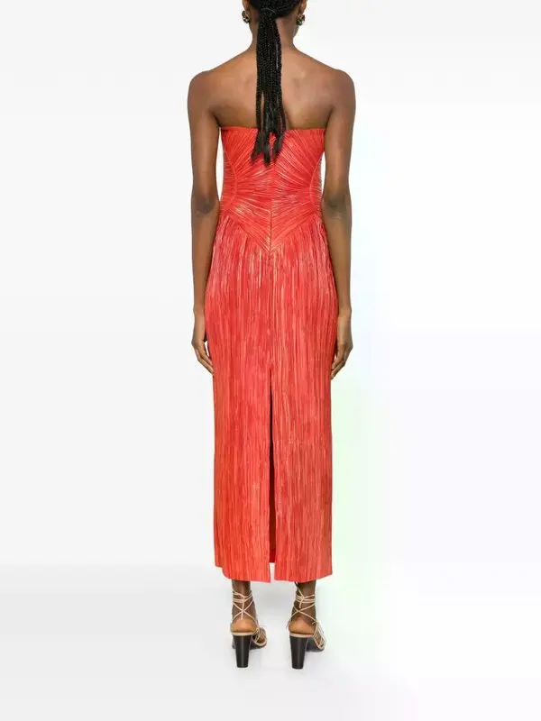 Cult Gaia Ashika Pleated Strapless Dress