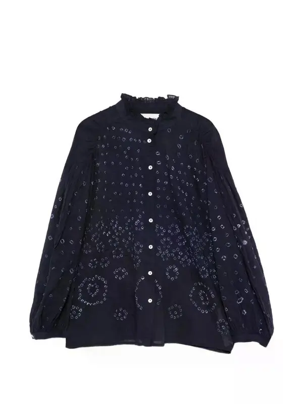 Antik Batik Bandini Ruffled High Neck Blouse