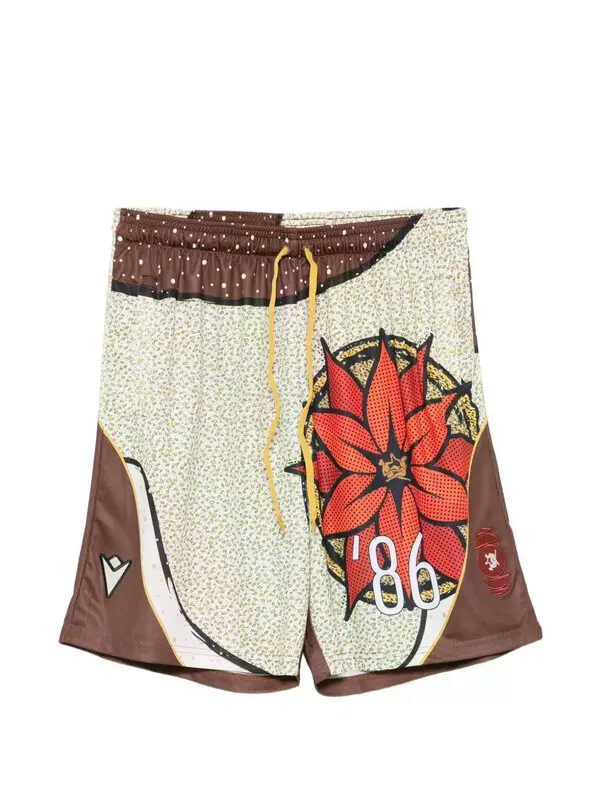 PANTOFOLA D'ORO Graphic-print Shorts - Brown