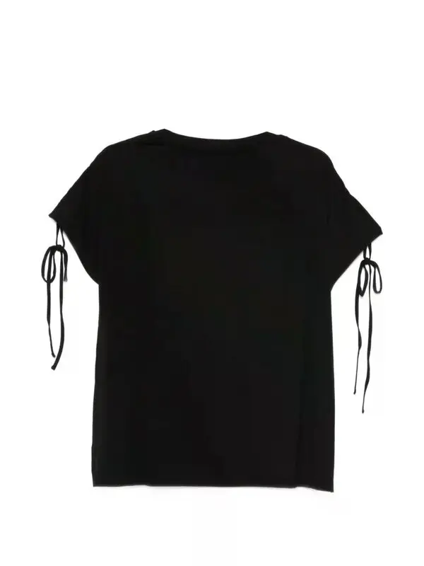 Liu Jo Logo-embellished Tie-sleeve T-shirt - Black