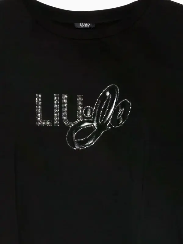 Liu Jo Logo-embellished Tie-sleeve T-shirt - Black