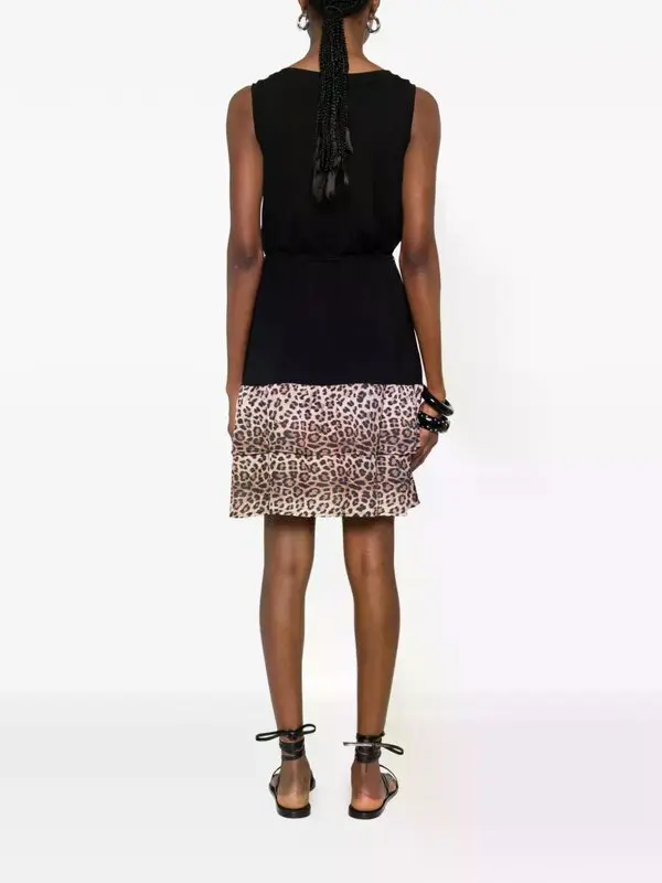 Liu Jo Leopard Print V-neck Sleeveless Dress