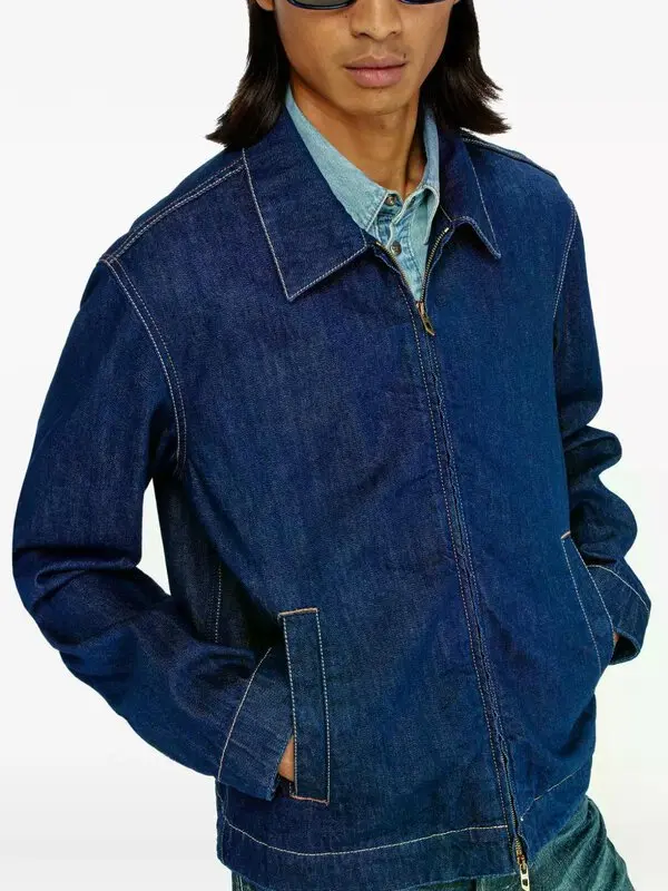 DIESEL® D-rohe Contrast-stitch Denim Jacket