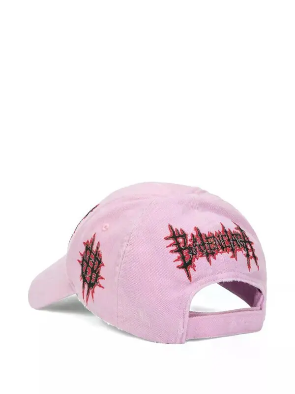Balenciaga Embroidered Distressed-effect Cap