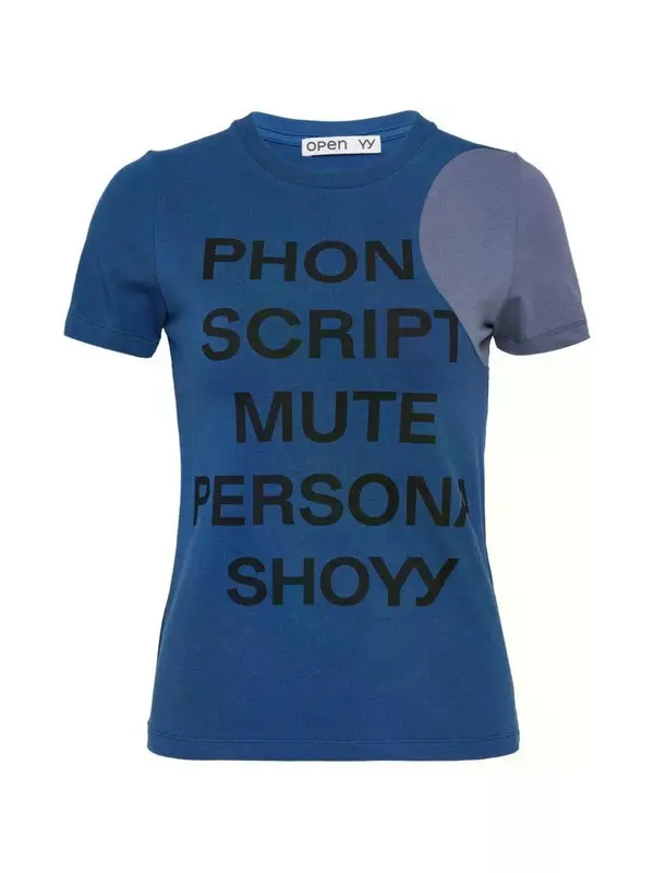 OPEN YY Slogan-print Panelled T-shirt