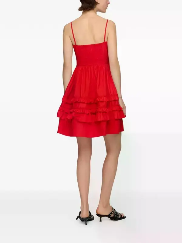 GANNI Ruffled Tie Mini Dress