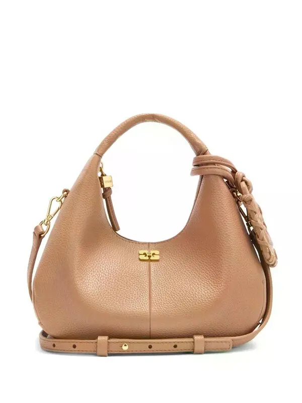 GANNI Mini Logo-plaque Tote Bag - Brown