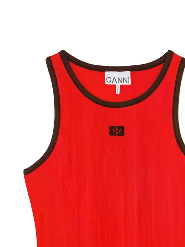 GANNI Logo-detail Tank Top