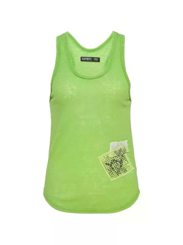 OPEN YY Patch-detail Tank Top - Green