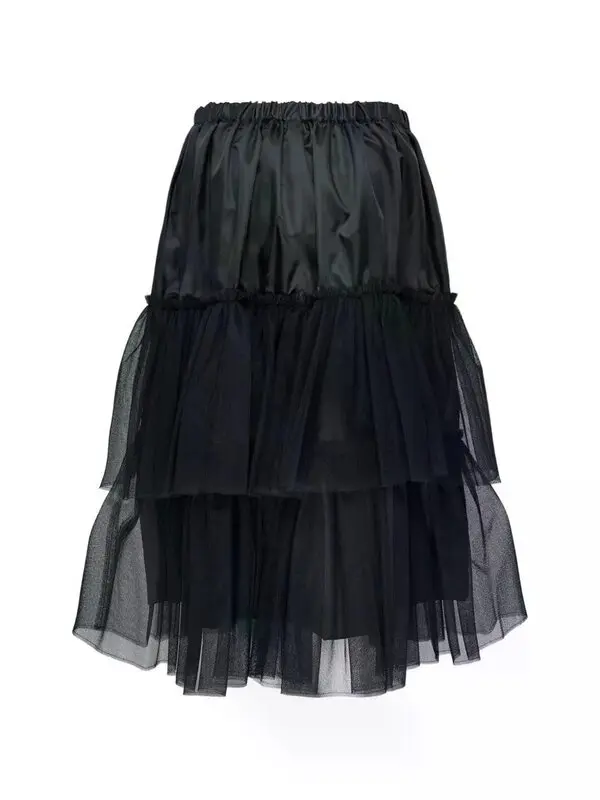 Comme Des Garçons Midi Tulle Tiered Skirt