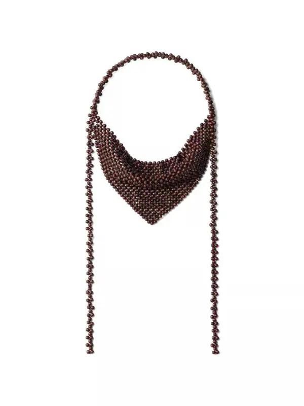 LEMAIRE Beaded Bandana-style Necklace - Brown