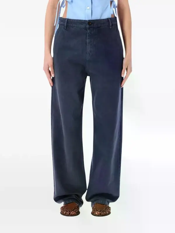 Miu Miu Logo-embroidered Trousers