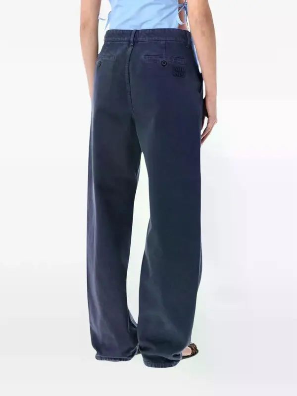 Miu Miu Logo-embroidered Trousers