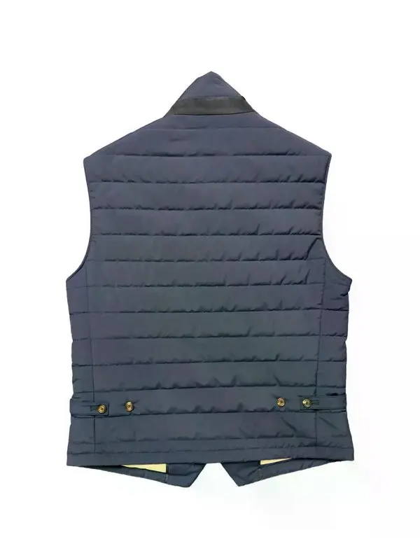 Eleventy Quilted Button-front Vest - Blue