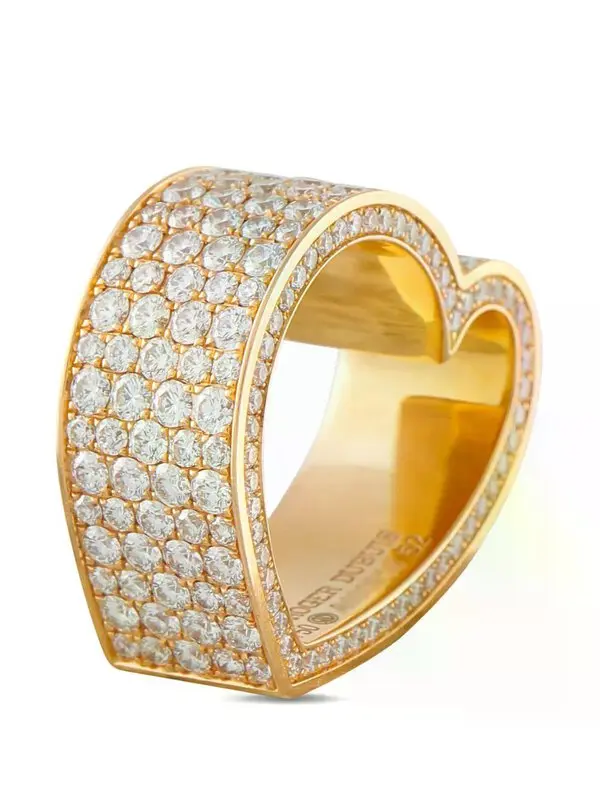 ROGER DUBUIS 18k Yellow Diamond Heart Ring