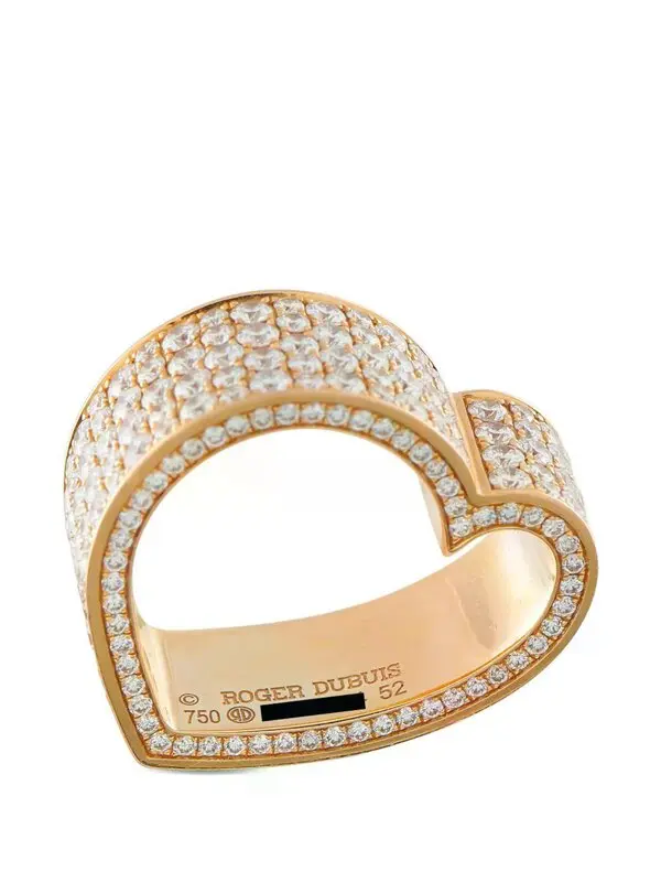 ROGER DUBUIS 18k Yellow Diamond Heart Ring