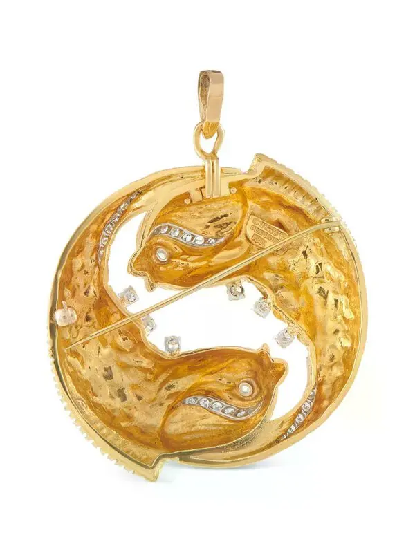 David Webb Fish Diamond Pendant Brooch