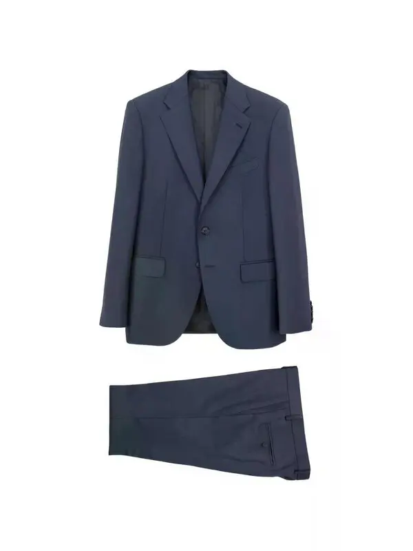 Caruso Twill-weave Tailored Suit - Blue