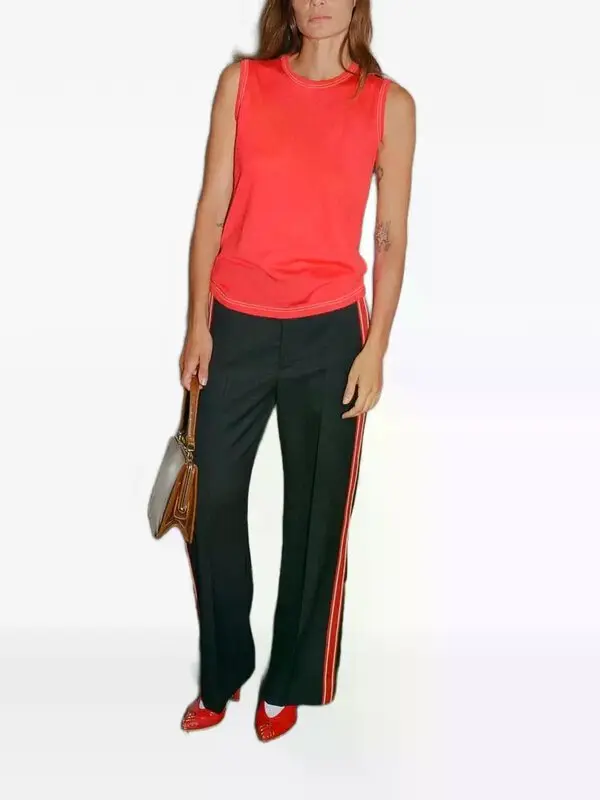 6397 Contrast Stitching Crewneck Top