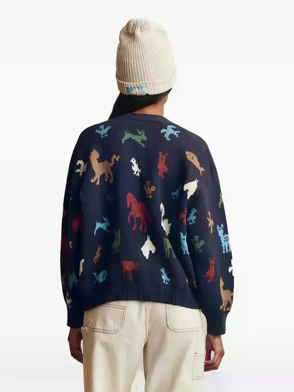 The Great. Pictograph Jacquard-knit Cardigan